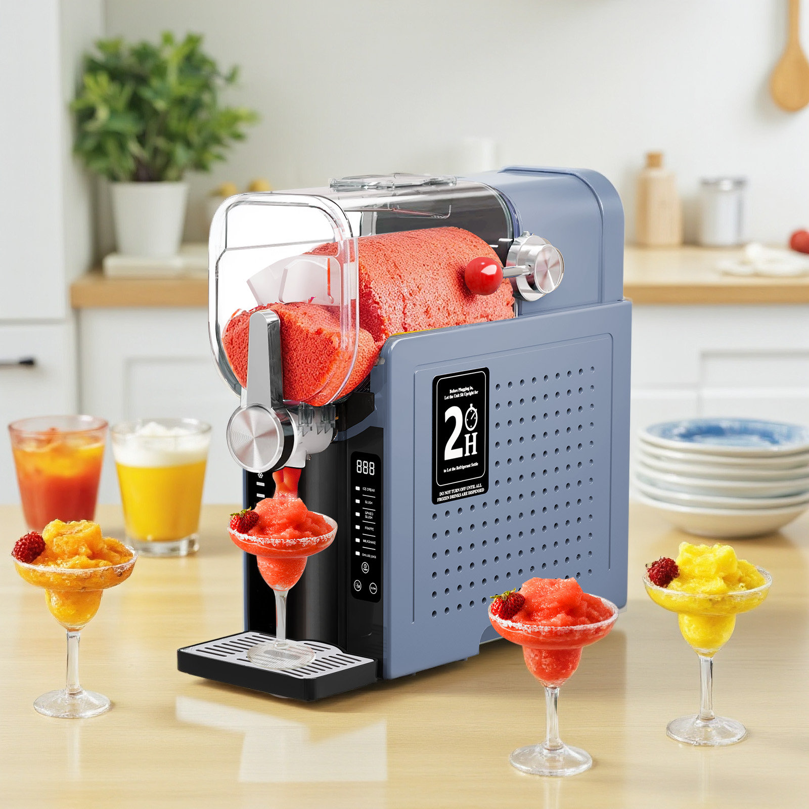 HOMEWELL Slushie Machine For Home With Self-Cleaning, No Ice Needed, 6 ...