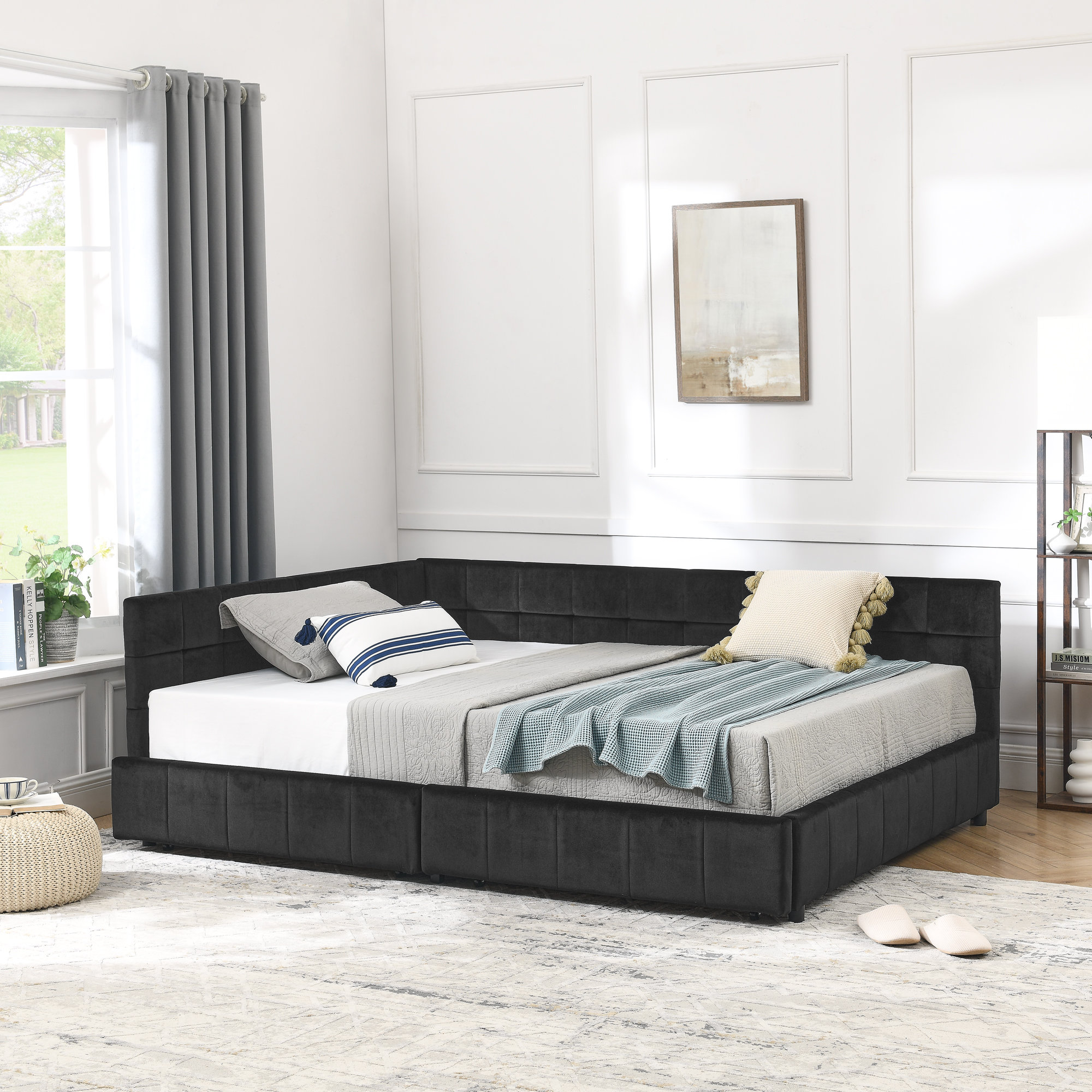 Trule Full Size Storage Upholstered Tufted Bed Frame, Sofa Bed Frame ...