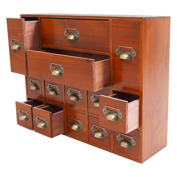 Winston Porter Old Color 14 Slot Drawer Storage Box Drawers Storage ...