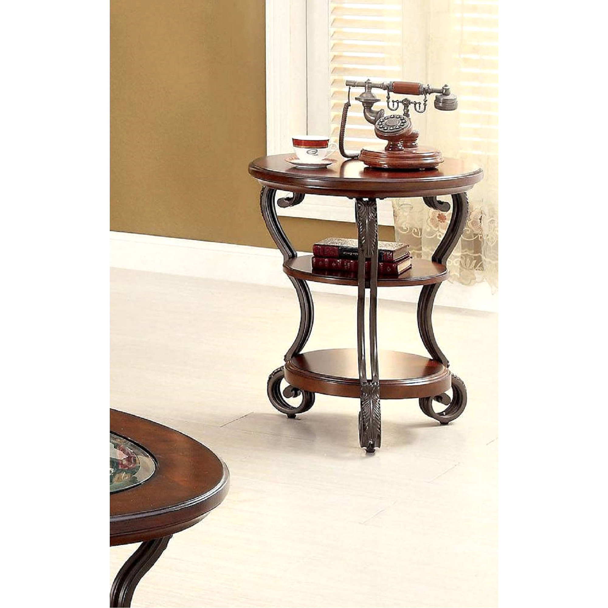 Trent Austin Design® Traditional Style Brown Cherry 1Pc SIDE TABLE Open ...