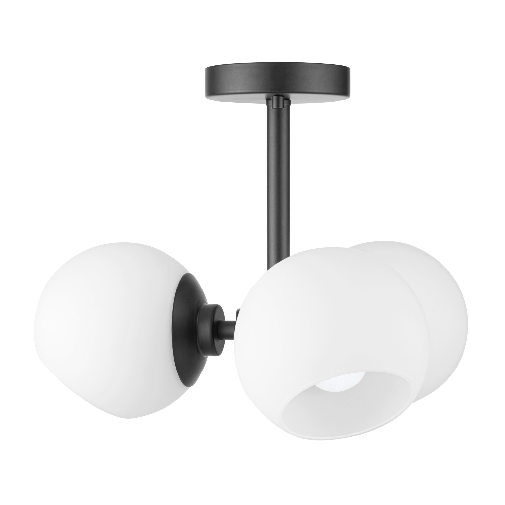 Prominence Home 3-Light Stoll Semi-Flush Matte Black with Opal Glass ...