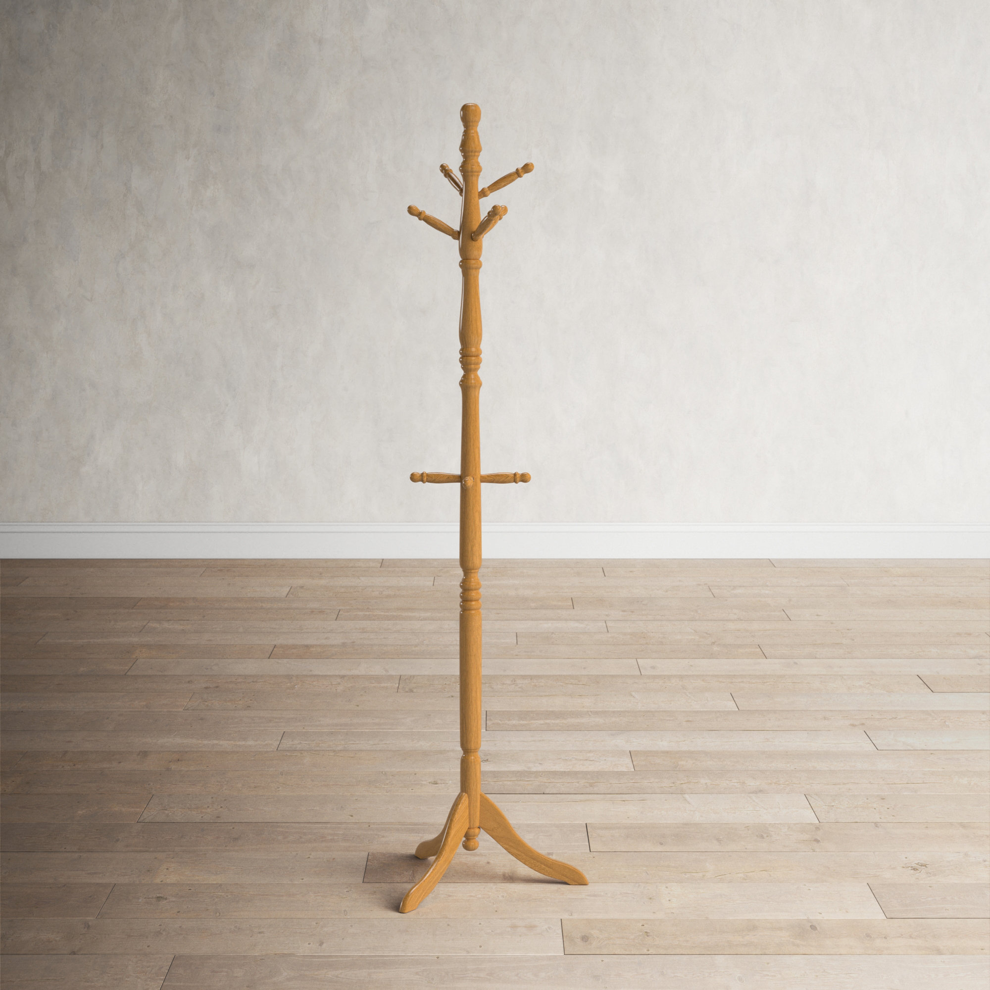 Birch Lane™ Gaston Solid Wood 10 - Hook Freestanding Coat Rack ...