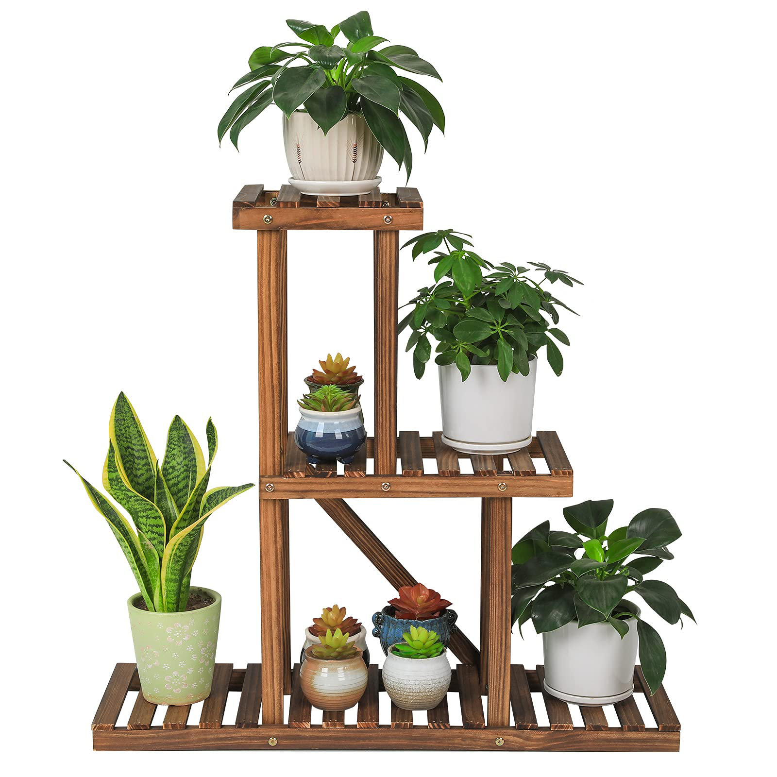 Wildon Home® Angalina Rectangular Multi-Tiered Pine Solid Wood Plant ...