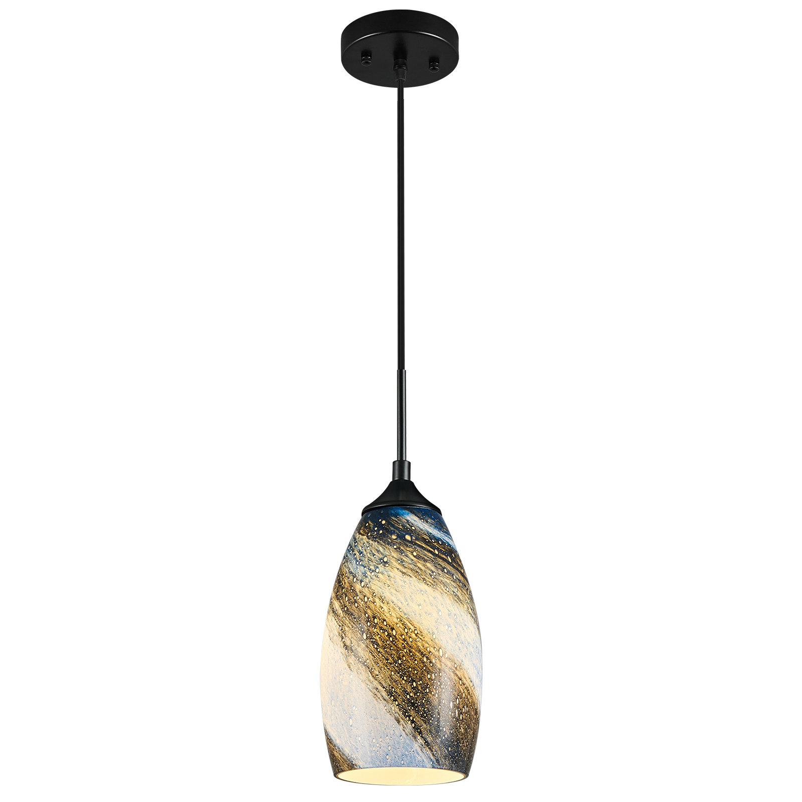 Wrought Studio™ Modern Glass Pendant Light Ocean Pendant Lights Kitchen ...