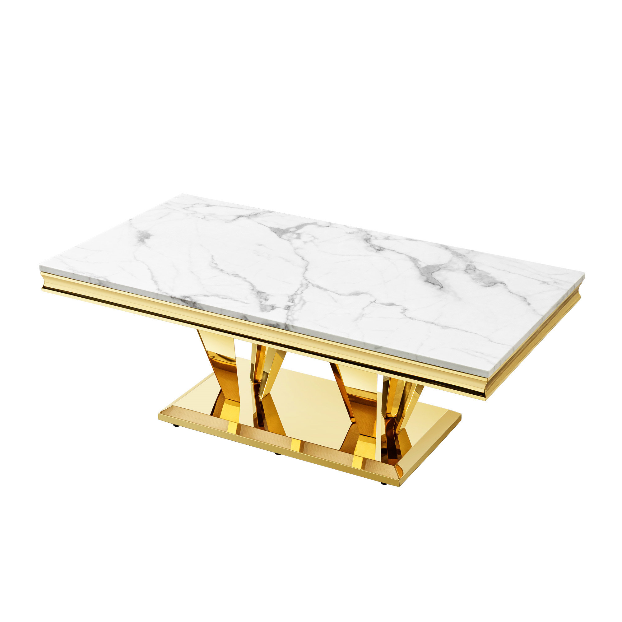 Hokku Designs Modern Rectangular 0.78" Thick Mdf Marble Pattern Top ...