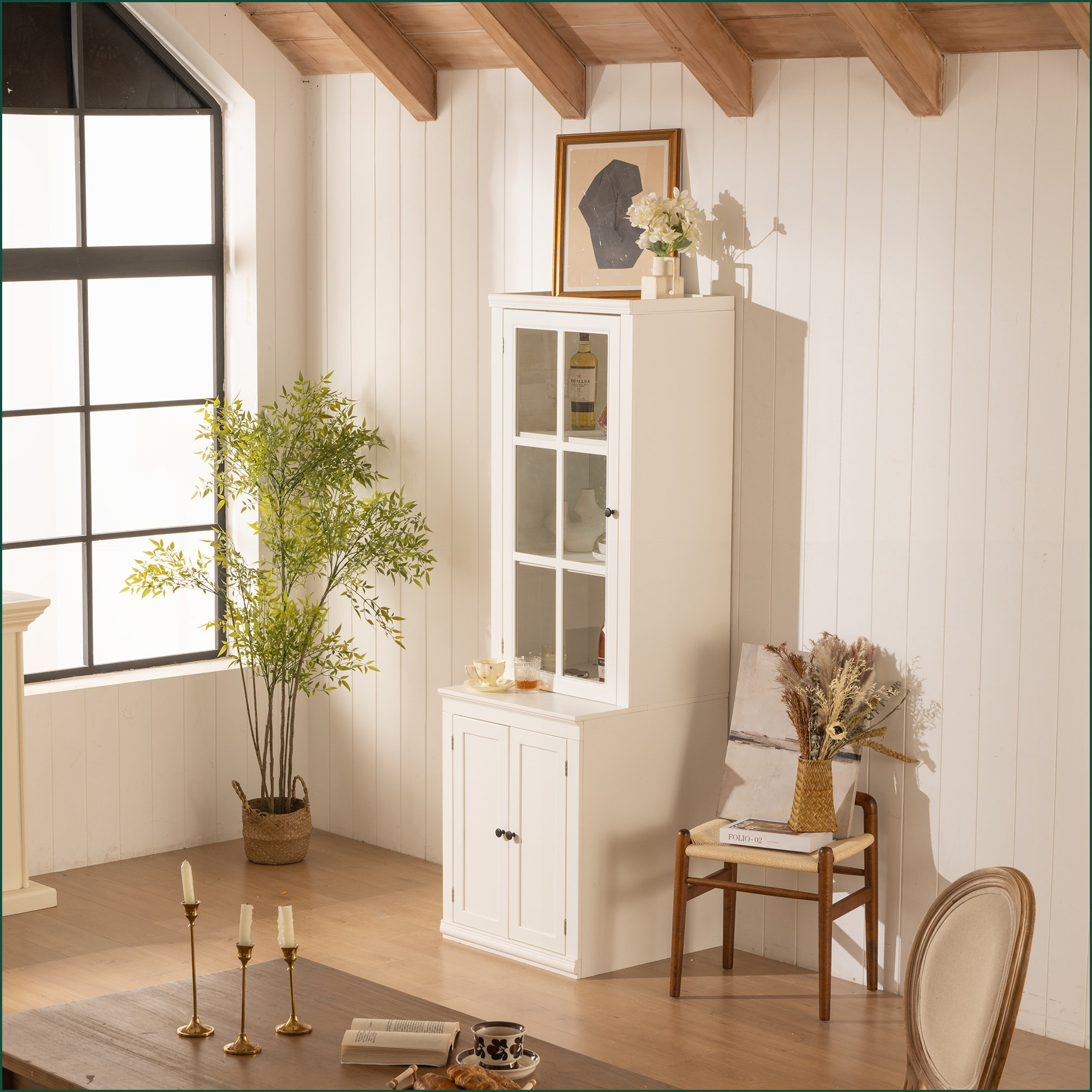 Latitude Run® Cabinets | Snow White Farmhouse Freestanding | 75.25 ...