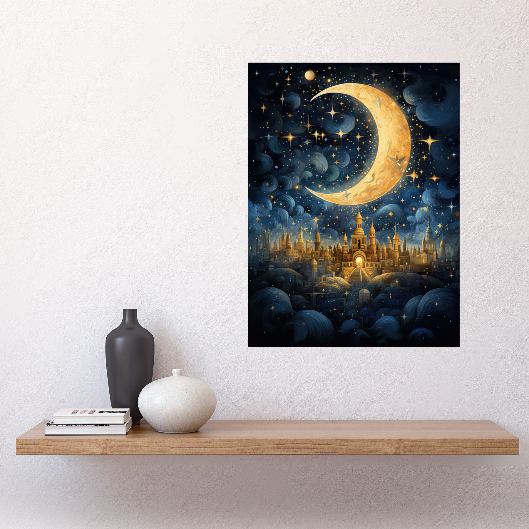 Happy Larry Wall Art Print Golden City in the Clouds Surreal Artwork ...