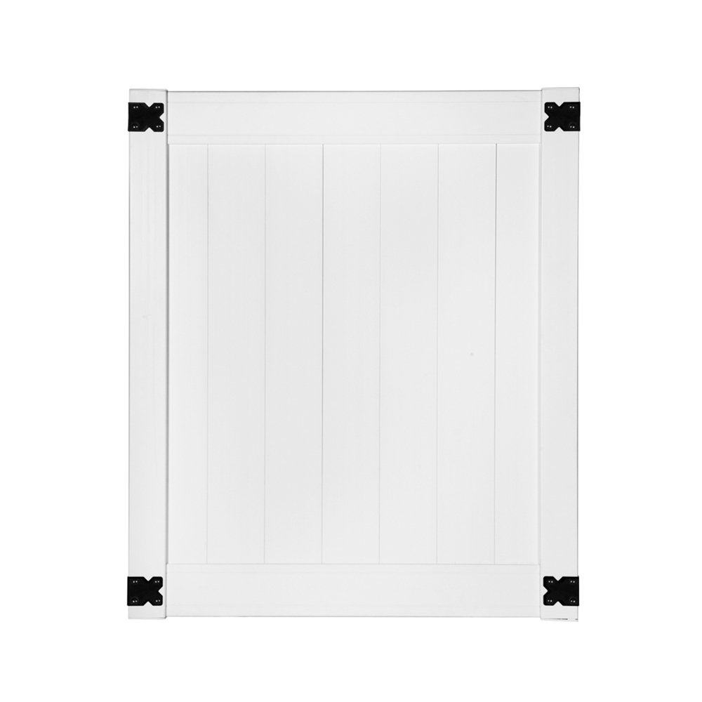 Outdoor Essentials Woodbridge 5 ft. x 4 ft. White Vinyl Privacy Fence ...