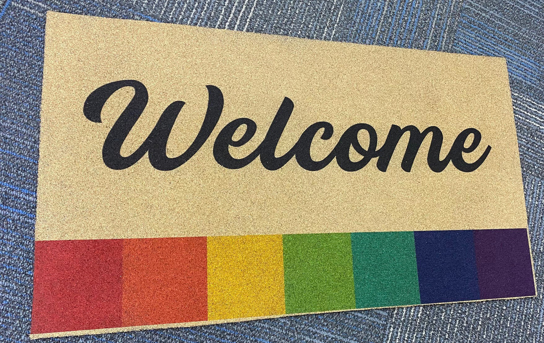 Latitude Run® 28" x 16" Natural Coir Mat, Welcome | Wayfair