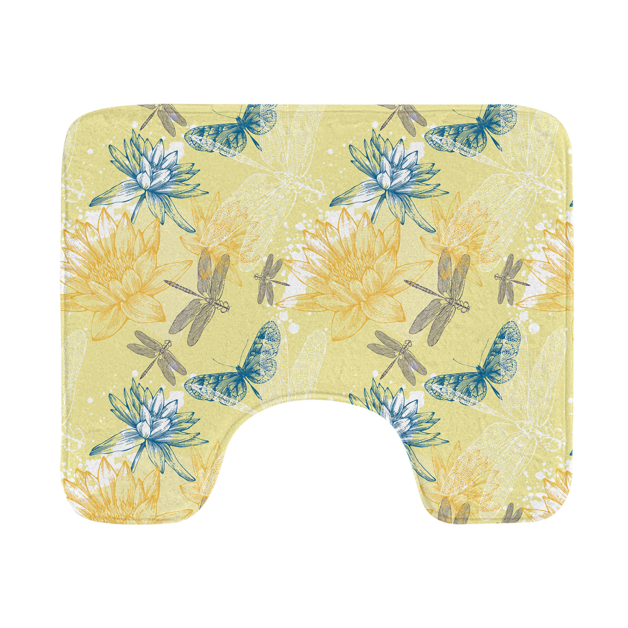 East Urban Home Dragonfly Toilet Mat U-Shape Bathroom Rug 20" Pale ...