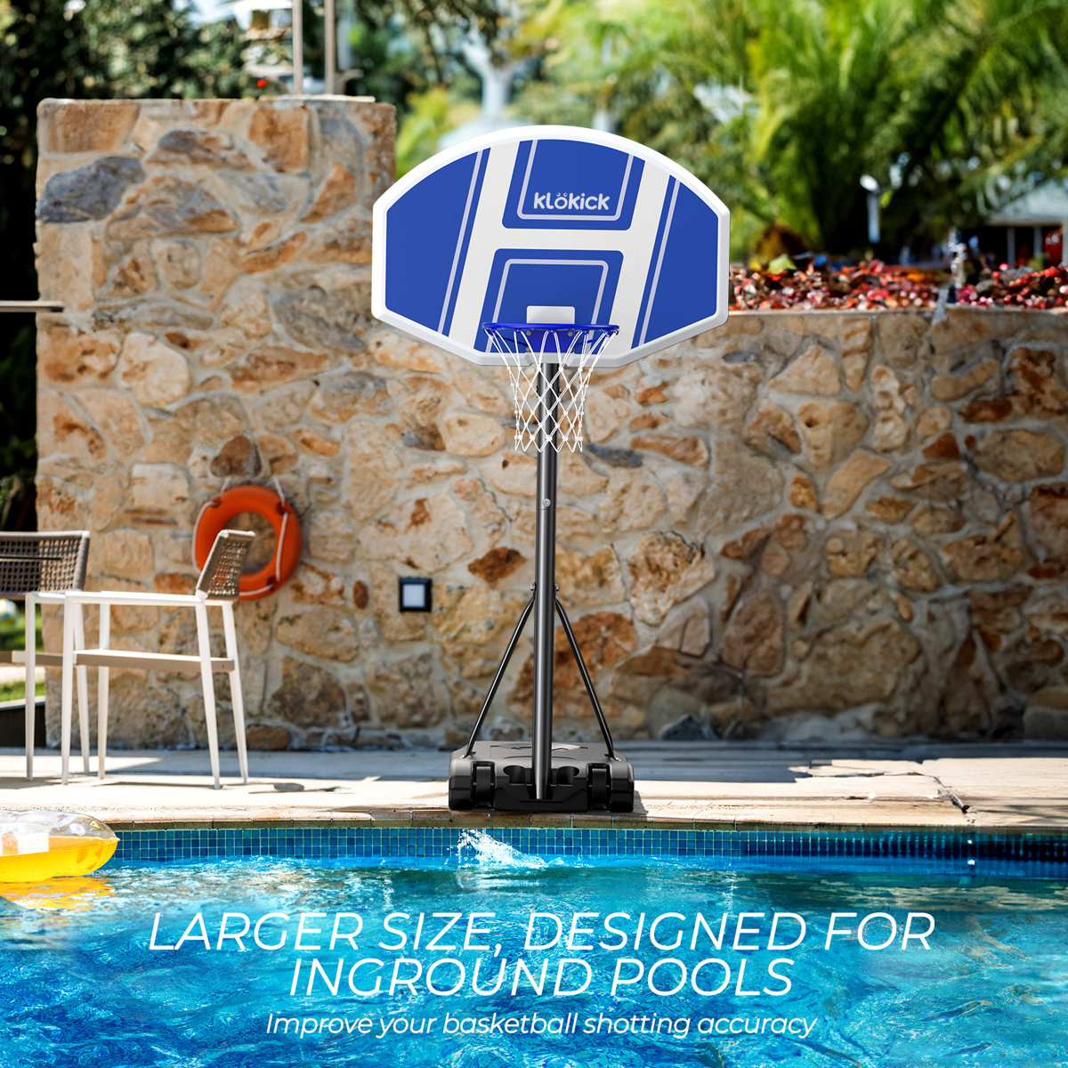OXYGIE Swimming Pool Basketball Hoop with LED Light | Wayfair