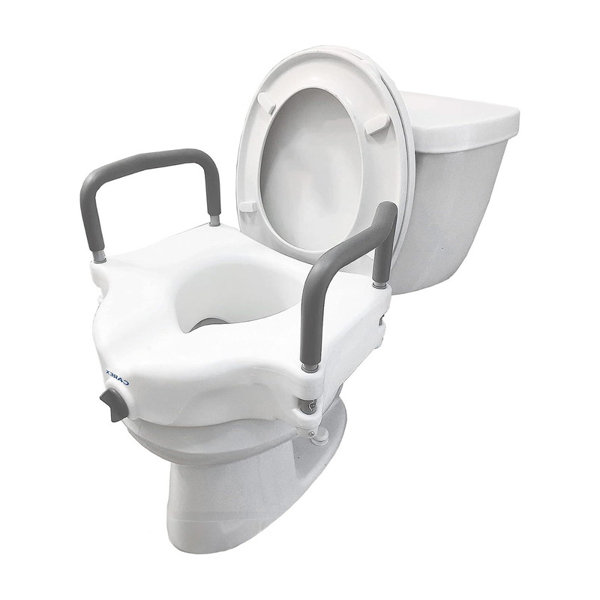Kiflic Raised Toilet Seat with Handles - 4.5 Inch Toilet Seat Riser ...