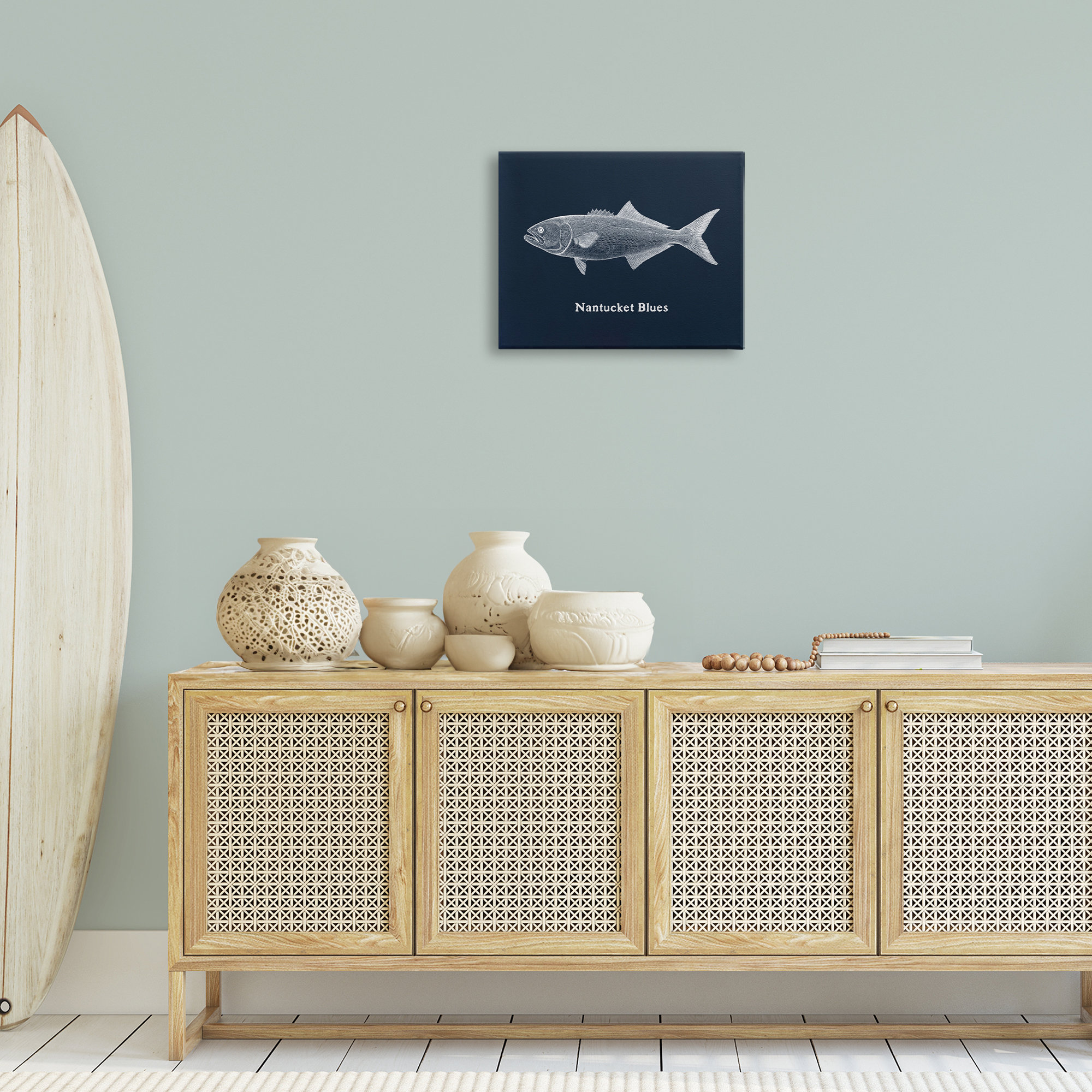 Breakwater Bay Nantucket Blues Fish Canvas, design by Phillipa Katz ...
