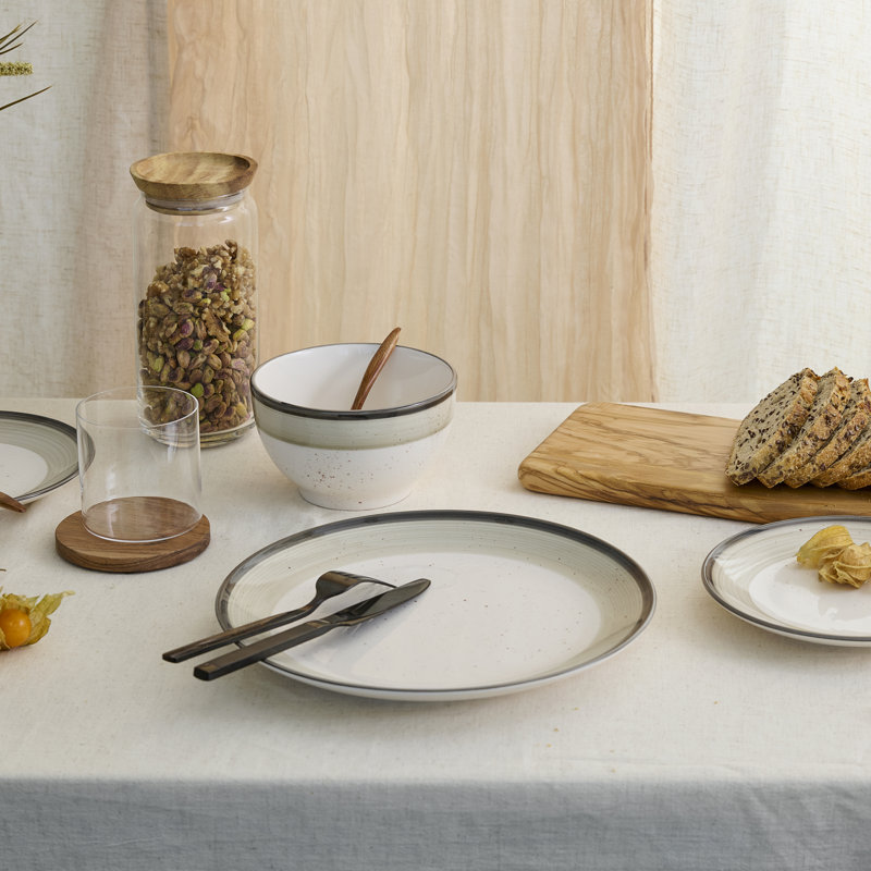 Earth & Clay Harlow 24-Piece Dinnerware Set Earthenware & Reviews | Wayfair