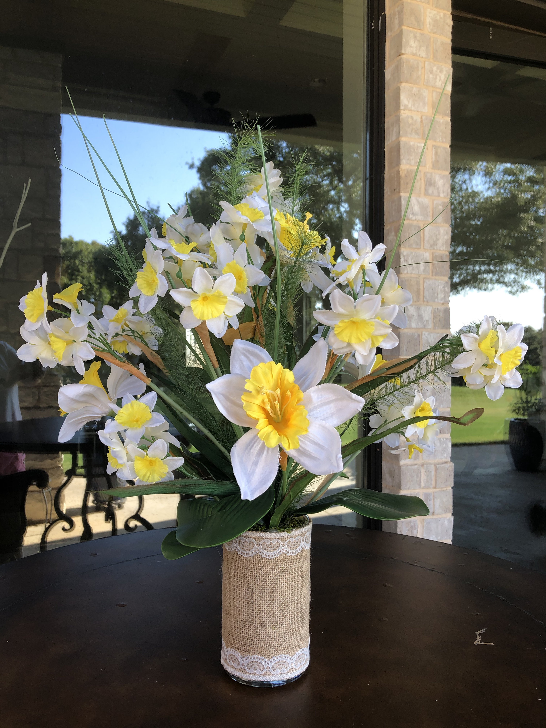 Primrue Daffodil Floral Arrangement in Vase | Wayfair