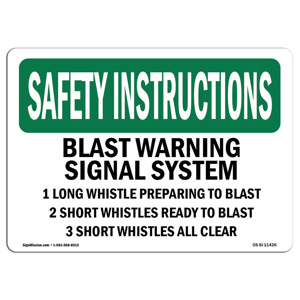 SignMission Osha Safety Instructions- Blast Warning Signal System 1 ...