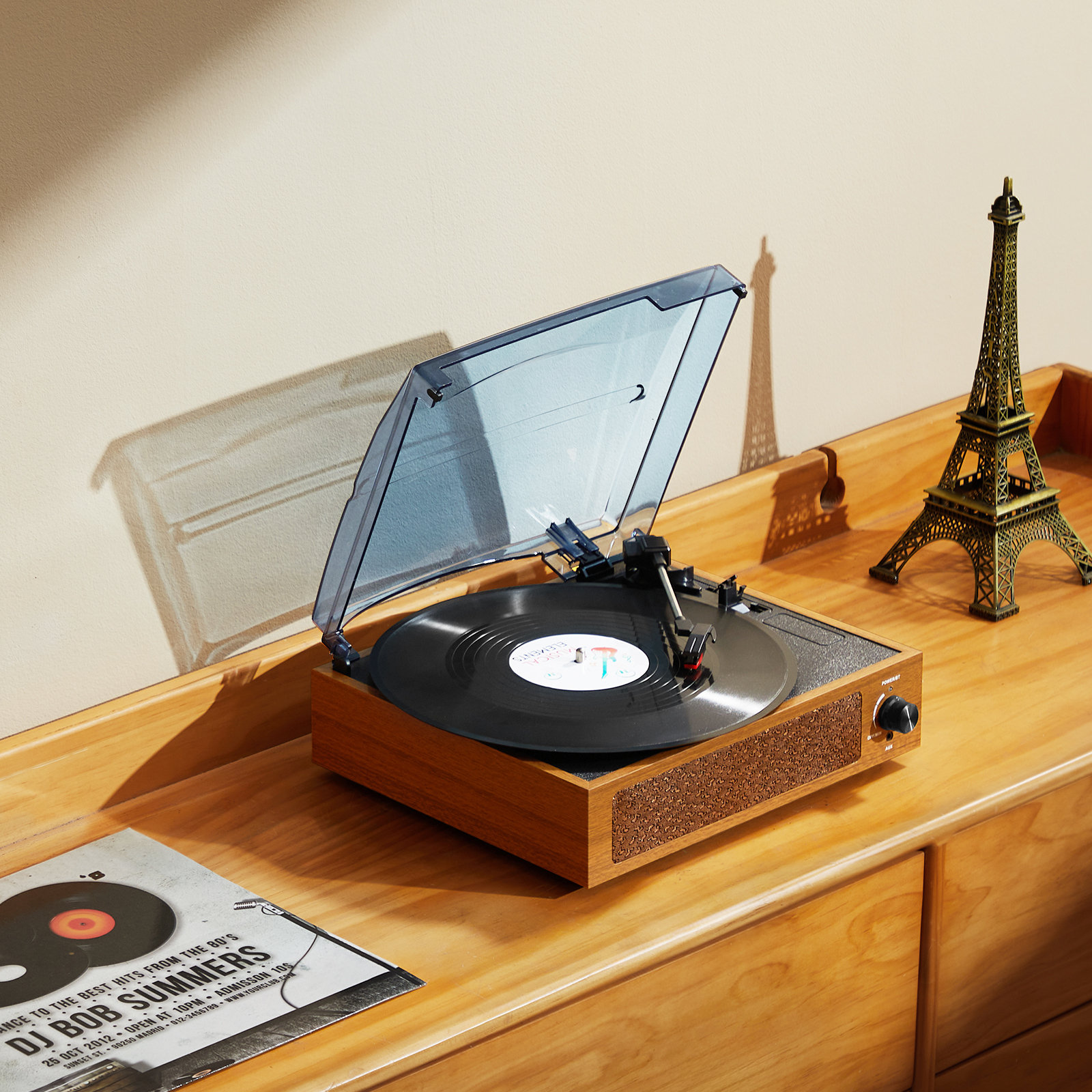 VEVOR Vinyl Record Player, 3-Speed, Belt Driven Turntable Record Player ...