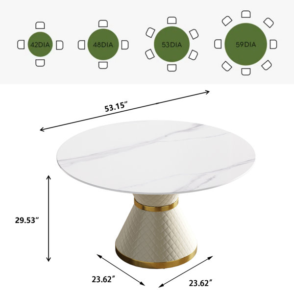 Everly Quinn Modern Round White Pedestal Dining Table | Wayfair