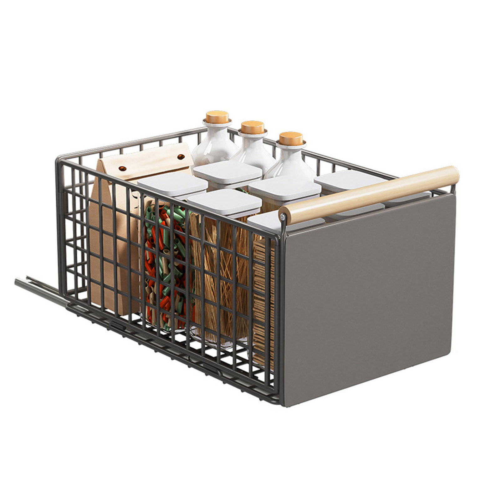 Gracie Oaks Storage Drawer Rack Self-adhesive Sliding Rail No Drilling ...