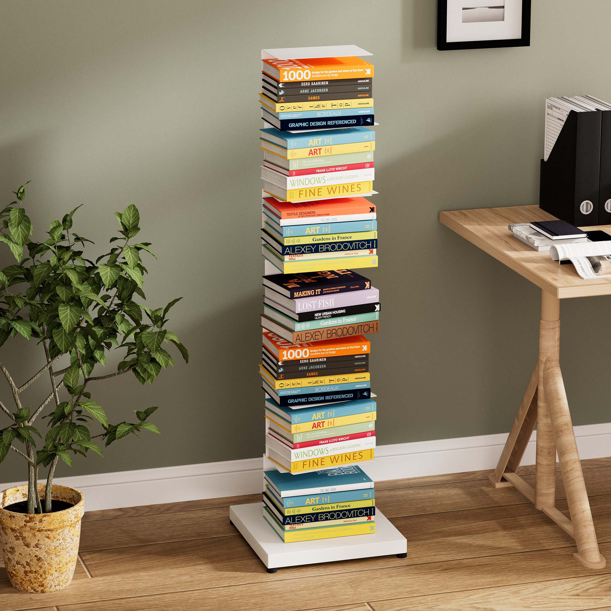 Latitude Run® Zumar Invisible Bookshelves,Free Standing Bookcase ...