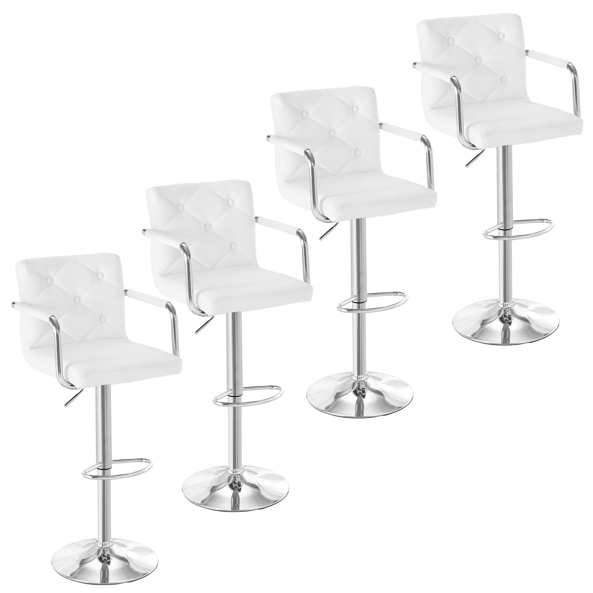 Brayden Studio® Bar Stools Set For 4, Adjustable Counter Bar Chairs ...