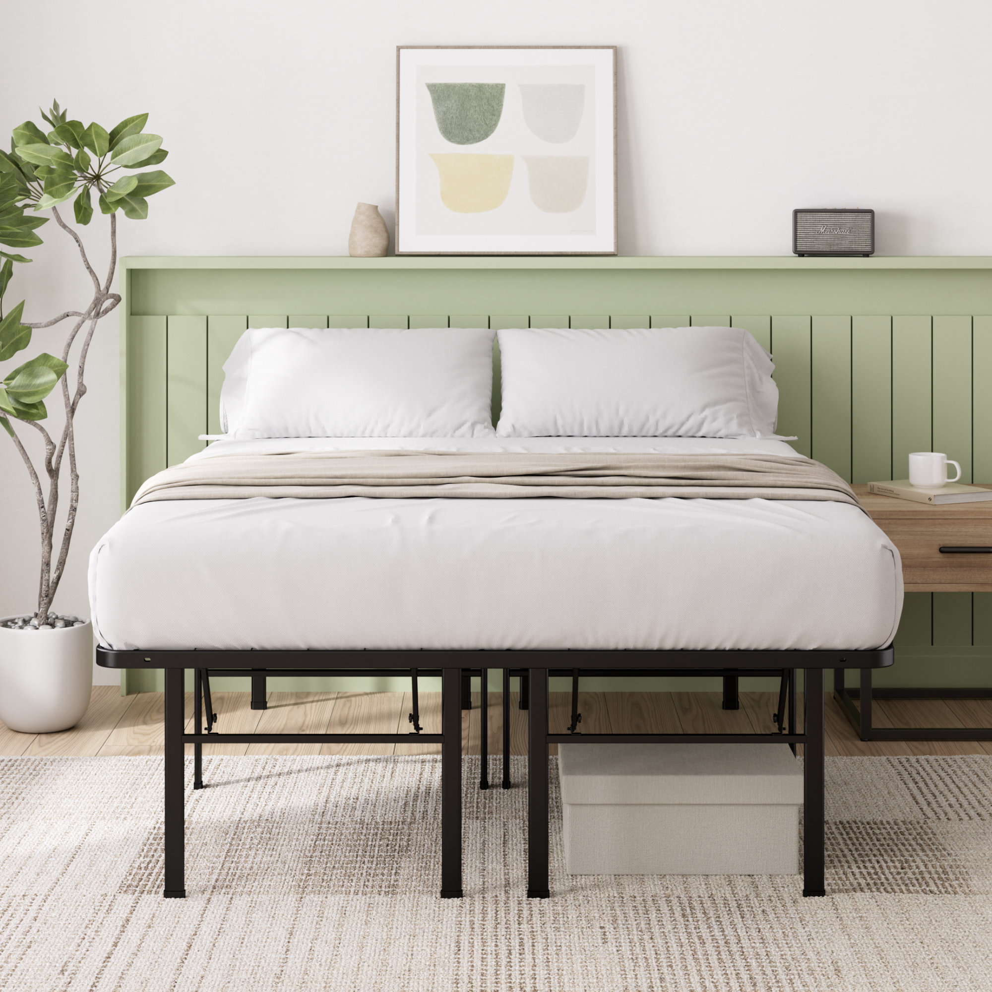 Zipcode Design SmartBase Metal Heavy Duty Bed Frame & Reviews | Wayfair ...