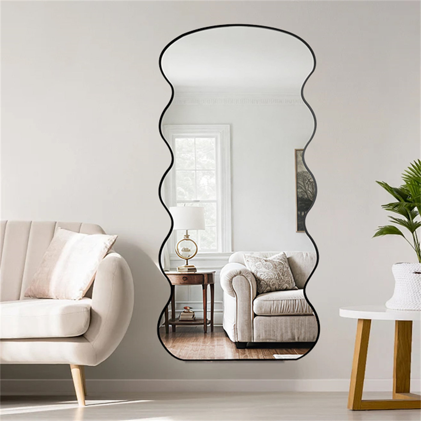 Brayden Studio Full Length Mirror, Wavy Mirror, Full-Length Mirror ...