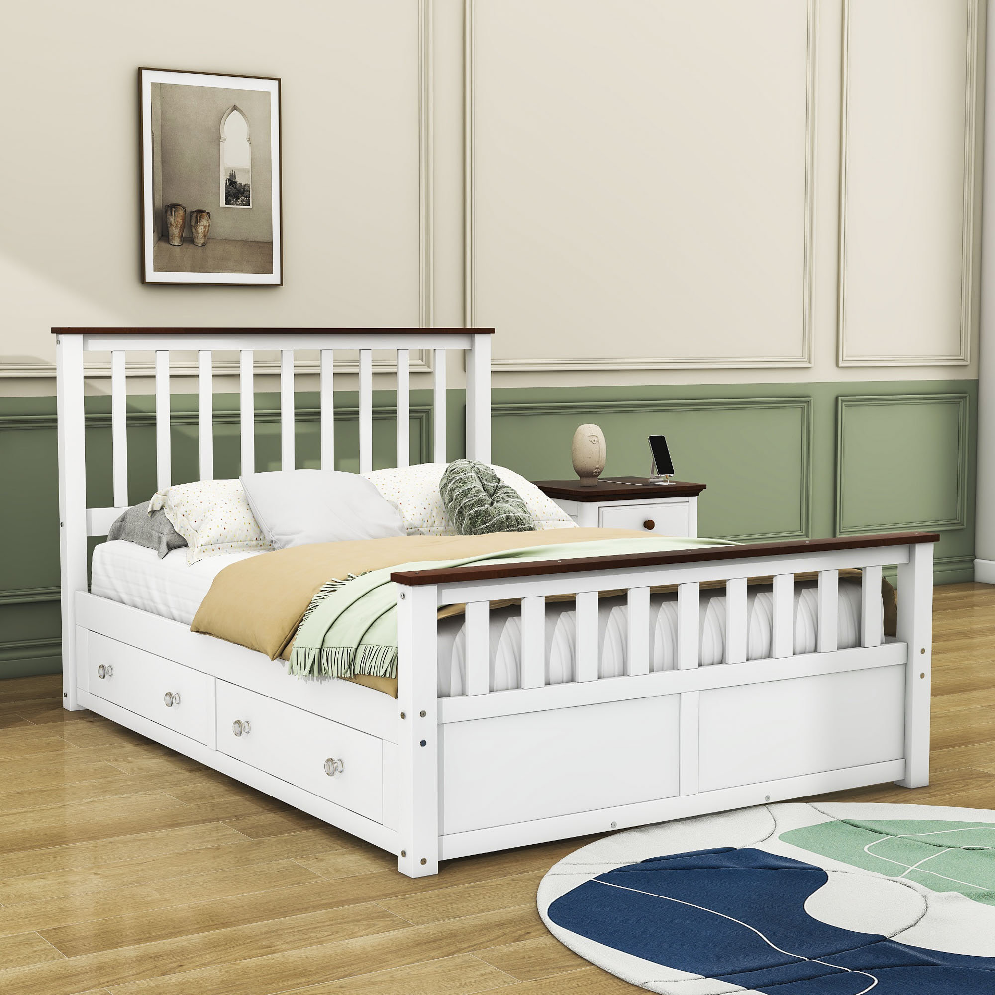 Red Barrel Studio® Broadview 2 Drawers Wood Platform Bed | Wayfair