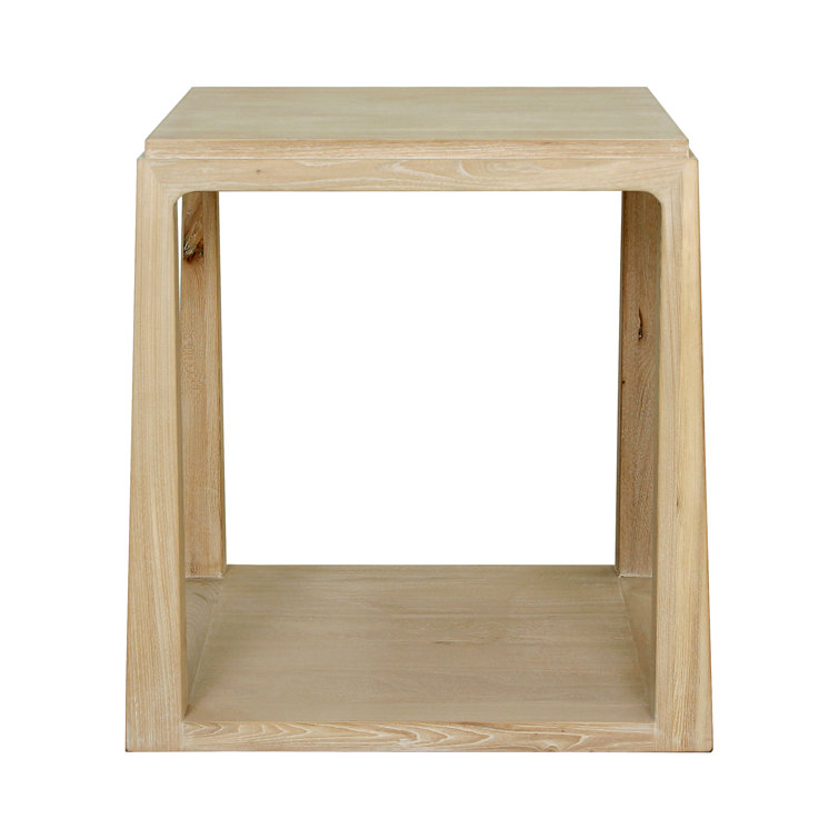 Latitude Run® Solid Wood Top Floor Shelf End Table | Wayfair
