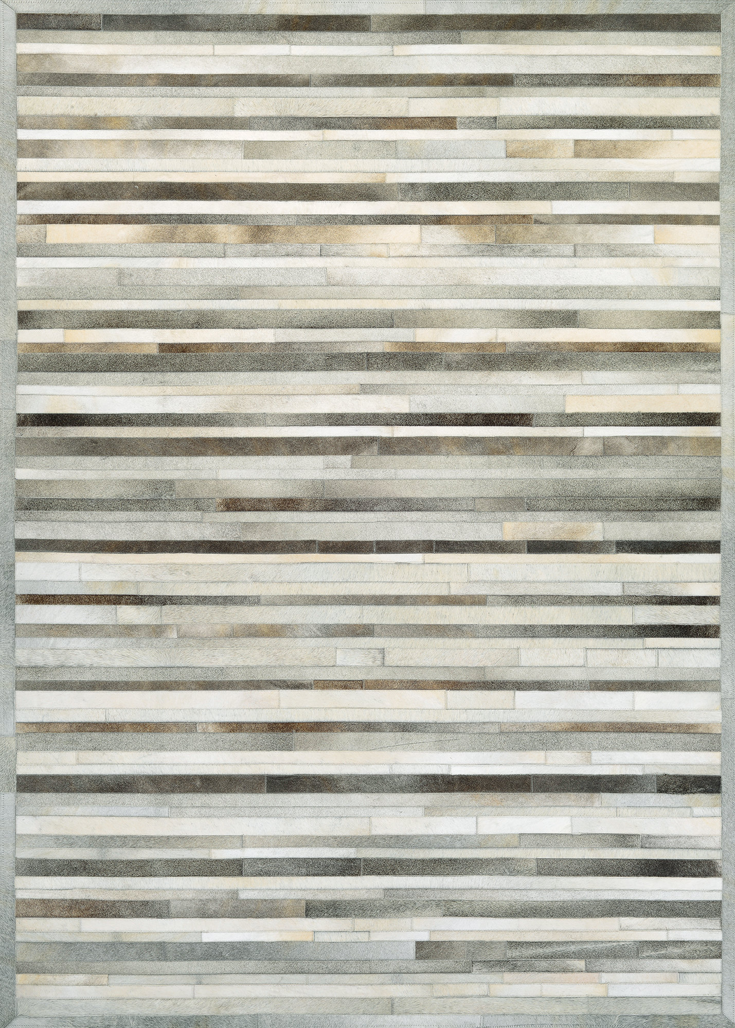Orren Ellis Indoor Flatwoven Cowhide Leather Rug - Rectangle Grey ...