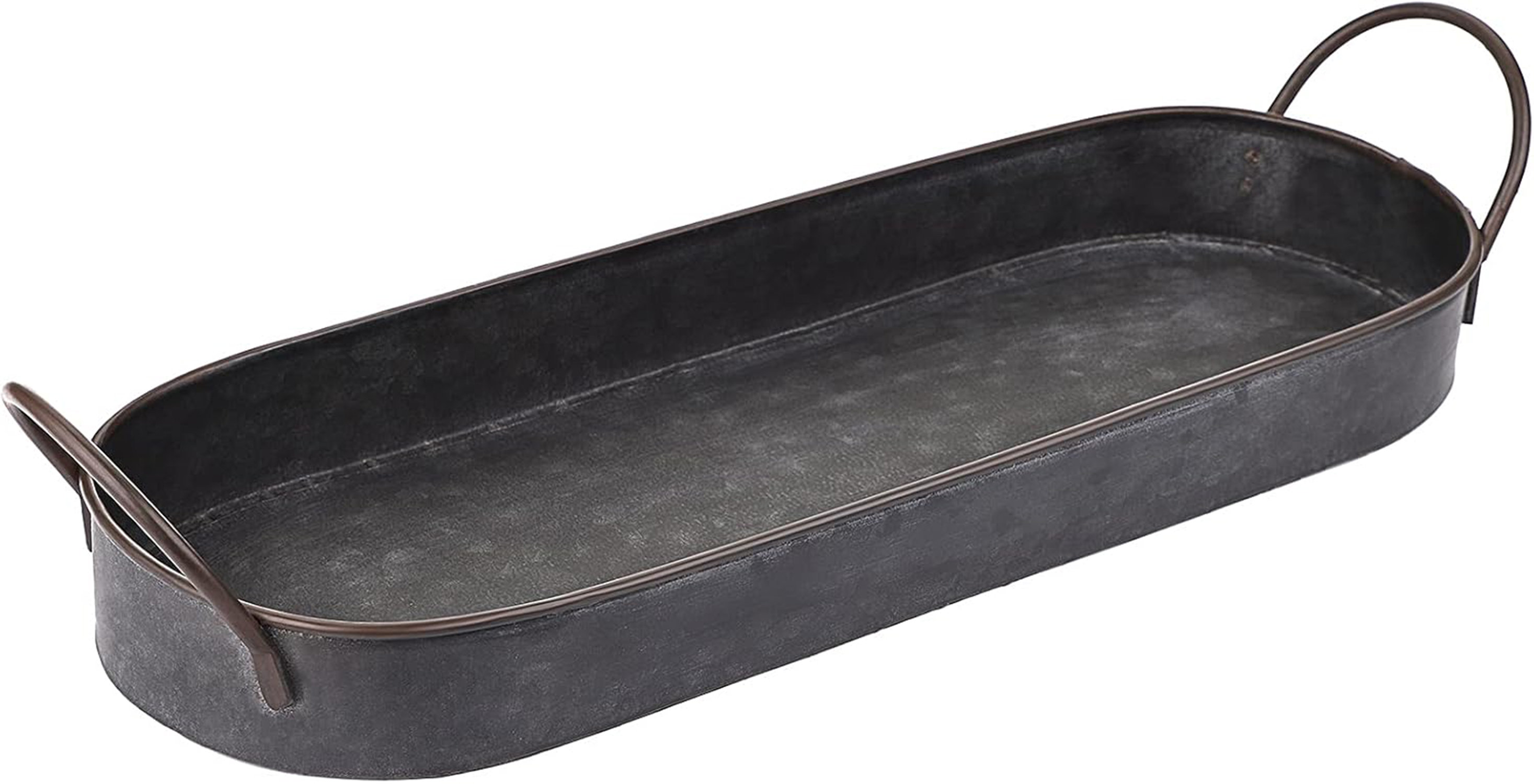 Williston Forge 15.3"×4.9" Industrial Galvanized Metal Serving Tray ...