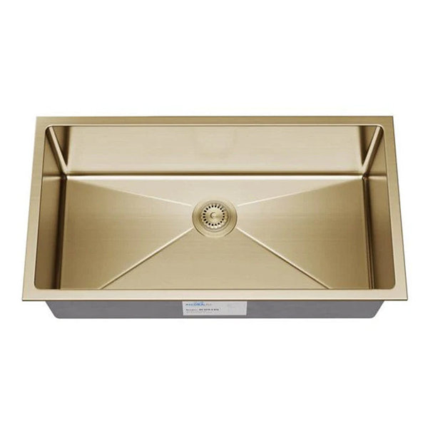 Allora USA 30'' L Undermount Single Bowl Gold Kitchen Sink & Reviews ...
