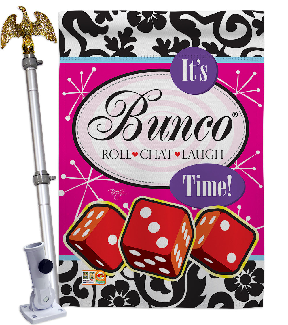Breeze Decor It's Bunco Time! 2-Sided Polyester 40 x 28 in. Flag set ...
