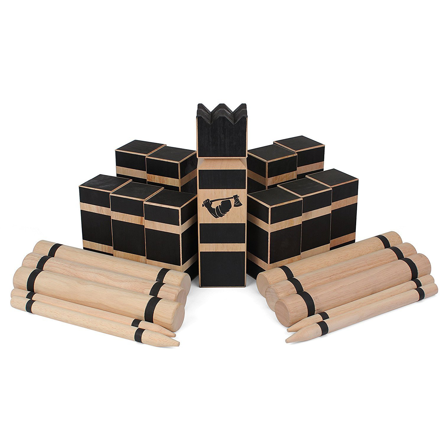 Grown Man Games Grown Man Kubb Game - Viking Chess - Premium Hardwood Kubb Set - Official ...
