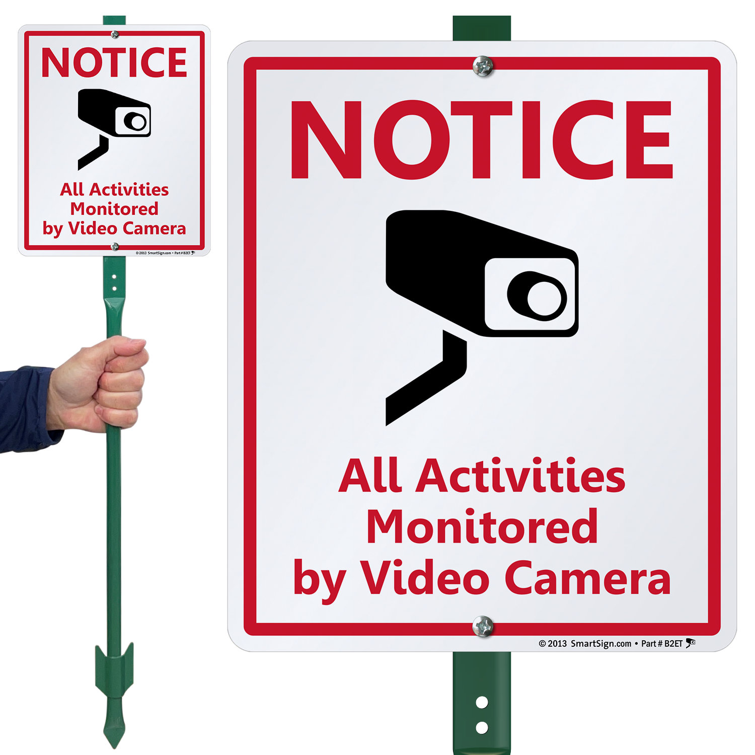 SmartSign All Activities Monitored By Video Camera Sign And Stake Kit ...
