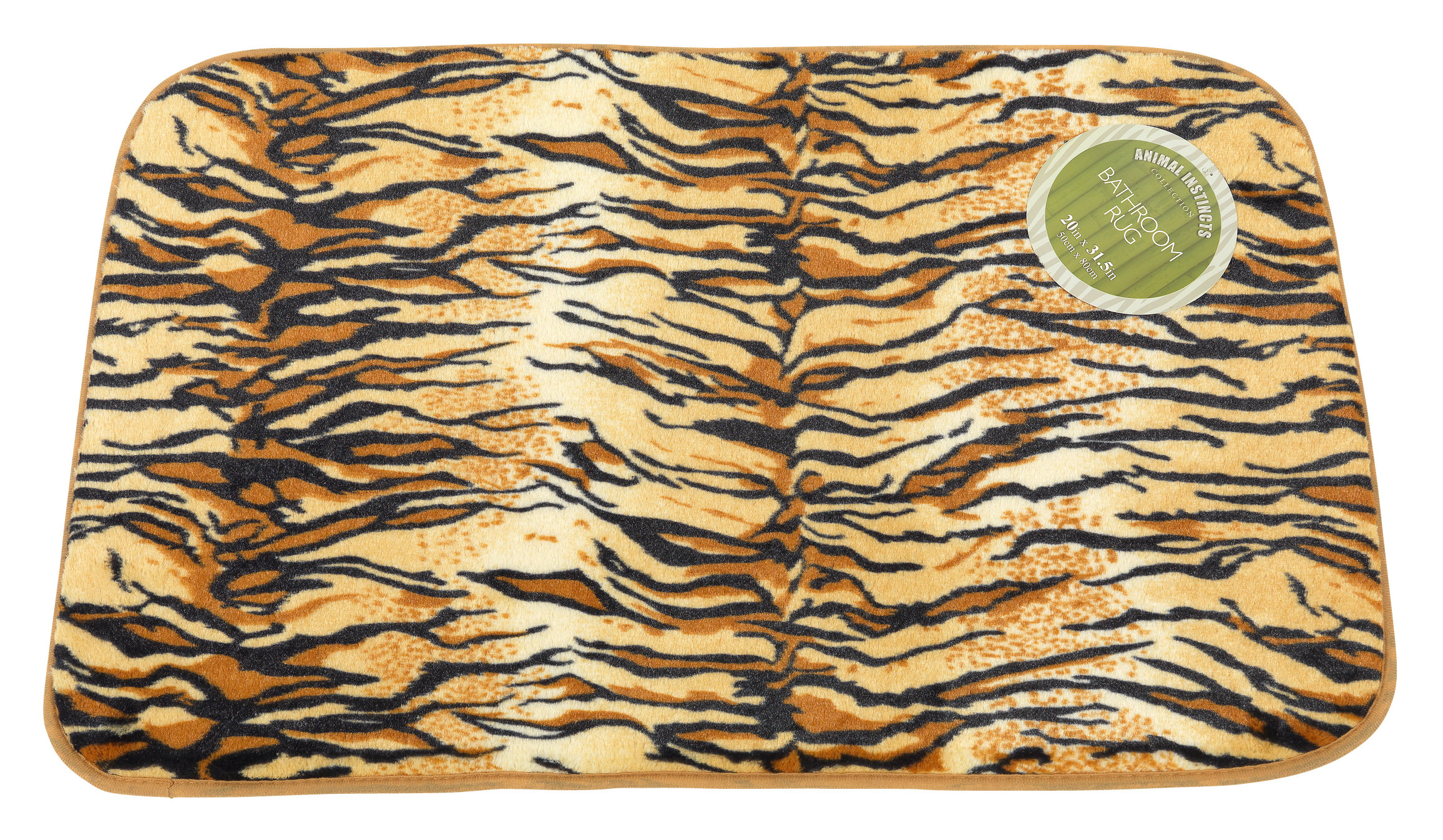 Ben and Jonah Tiger Faux Fur Animal Print Bath Rug | Wayfair