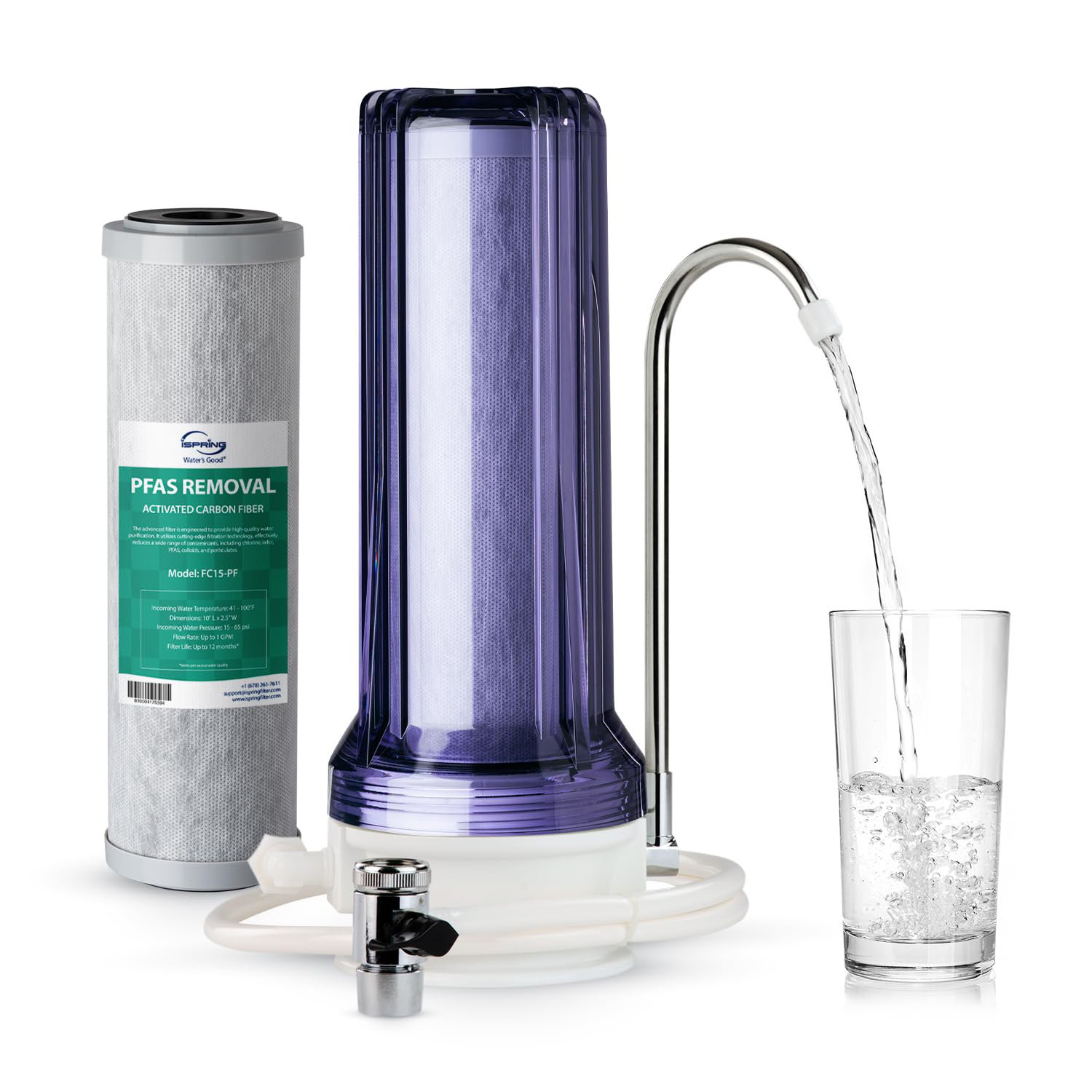 iSpring Water Systems iSpring CKC1-PF 2.5" x 10" Countertop Water ...