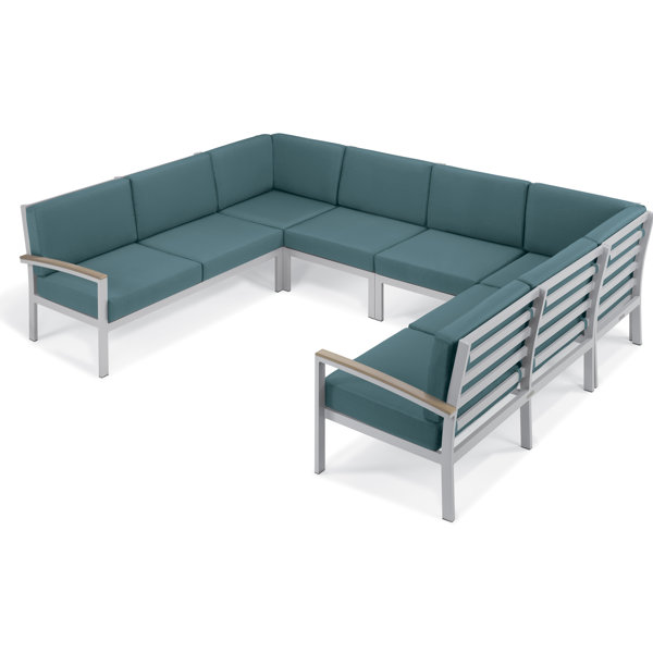 Oxford Garden Travira Outdoor U-Shaped Patio Sectional with Cushions ...