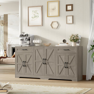 rustic gray buffet cabinet