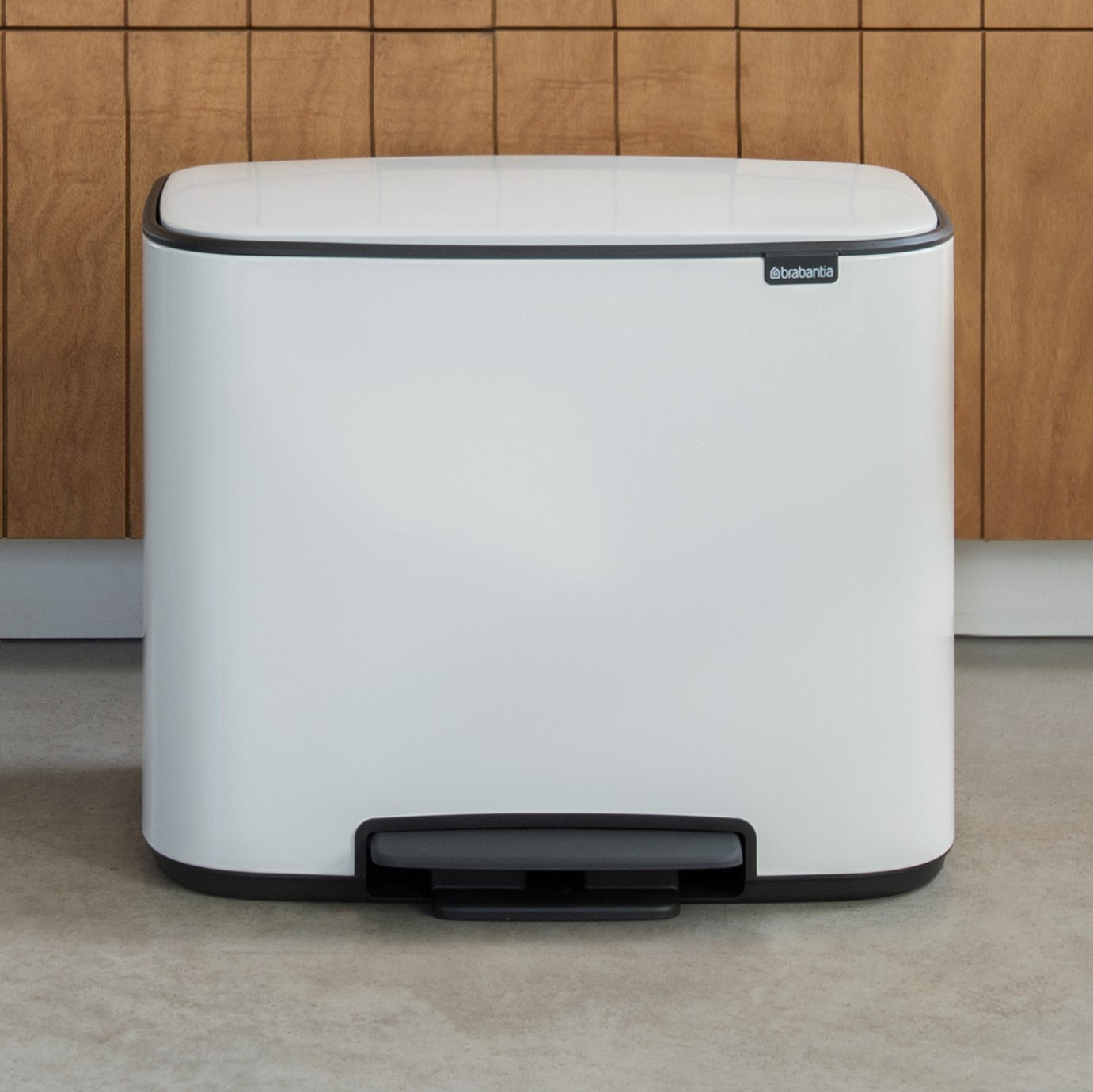 Brabantia Bo Step On Dual Compartment Recycling Trash Can 3 + 6 Gallon ...