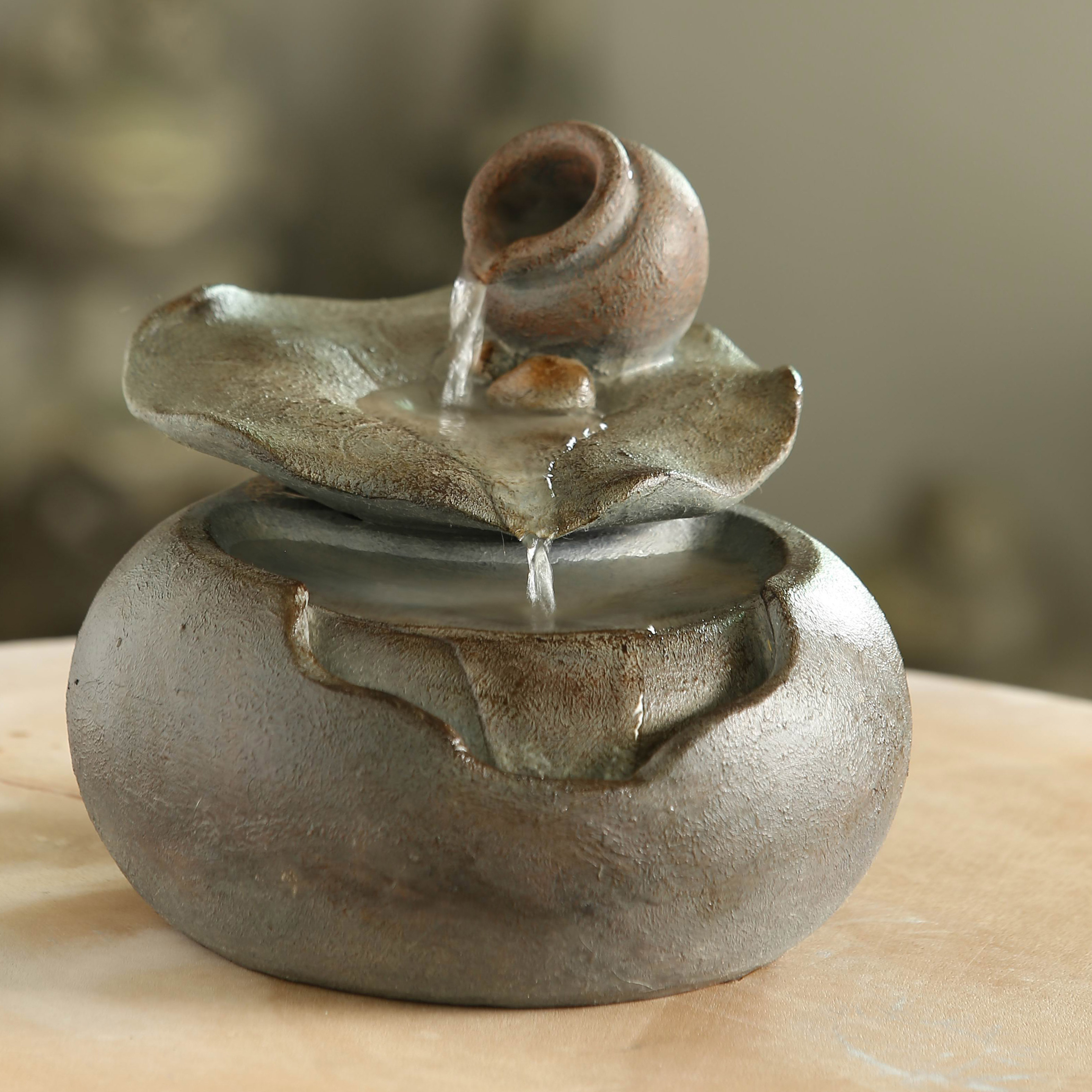 Winston Porter Jonali Resin/Fiberglass Lotus Leaf Tabletop Water ...