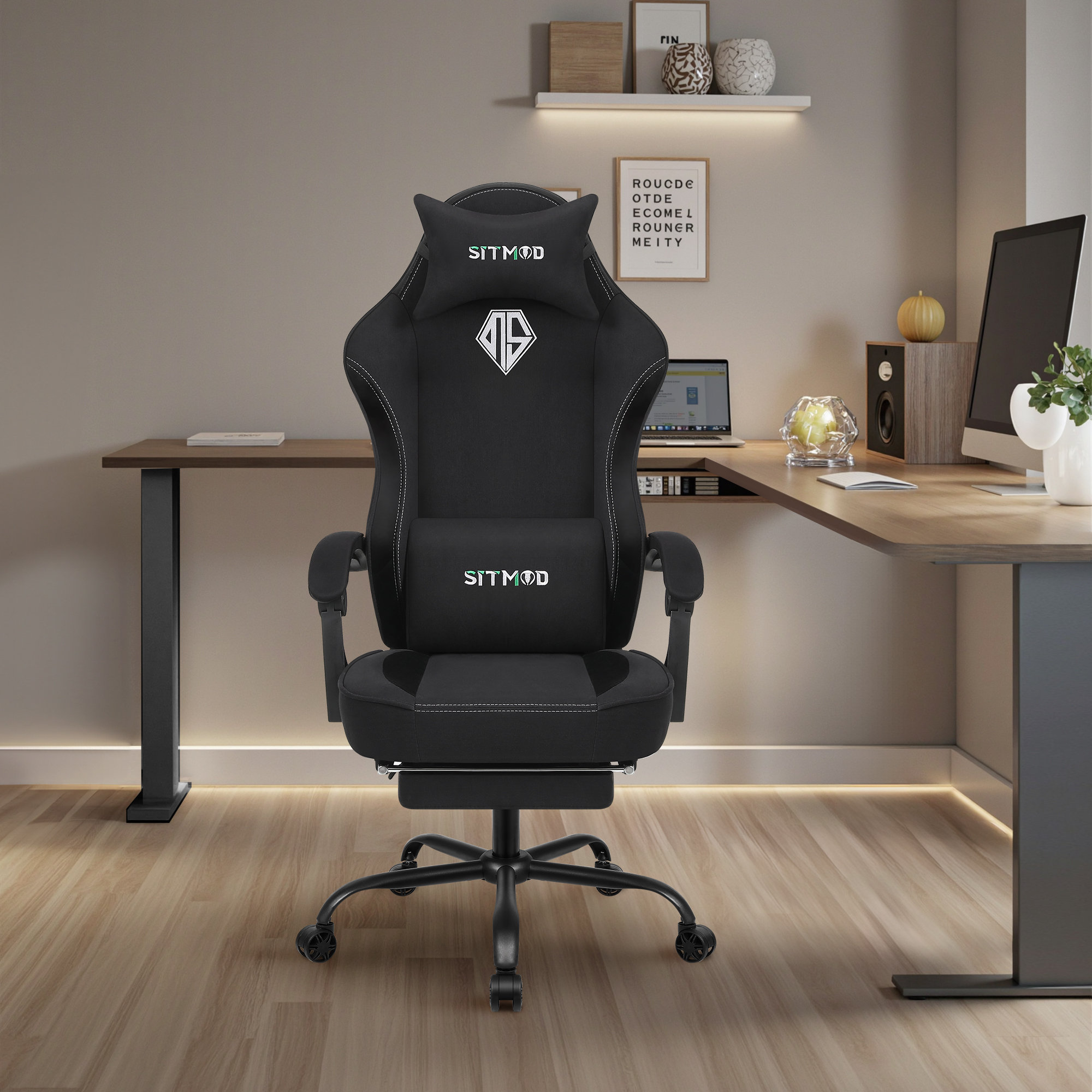 SITMOD Gaming Chair With Footrest-pc Computer Ergonomic Video Game ...