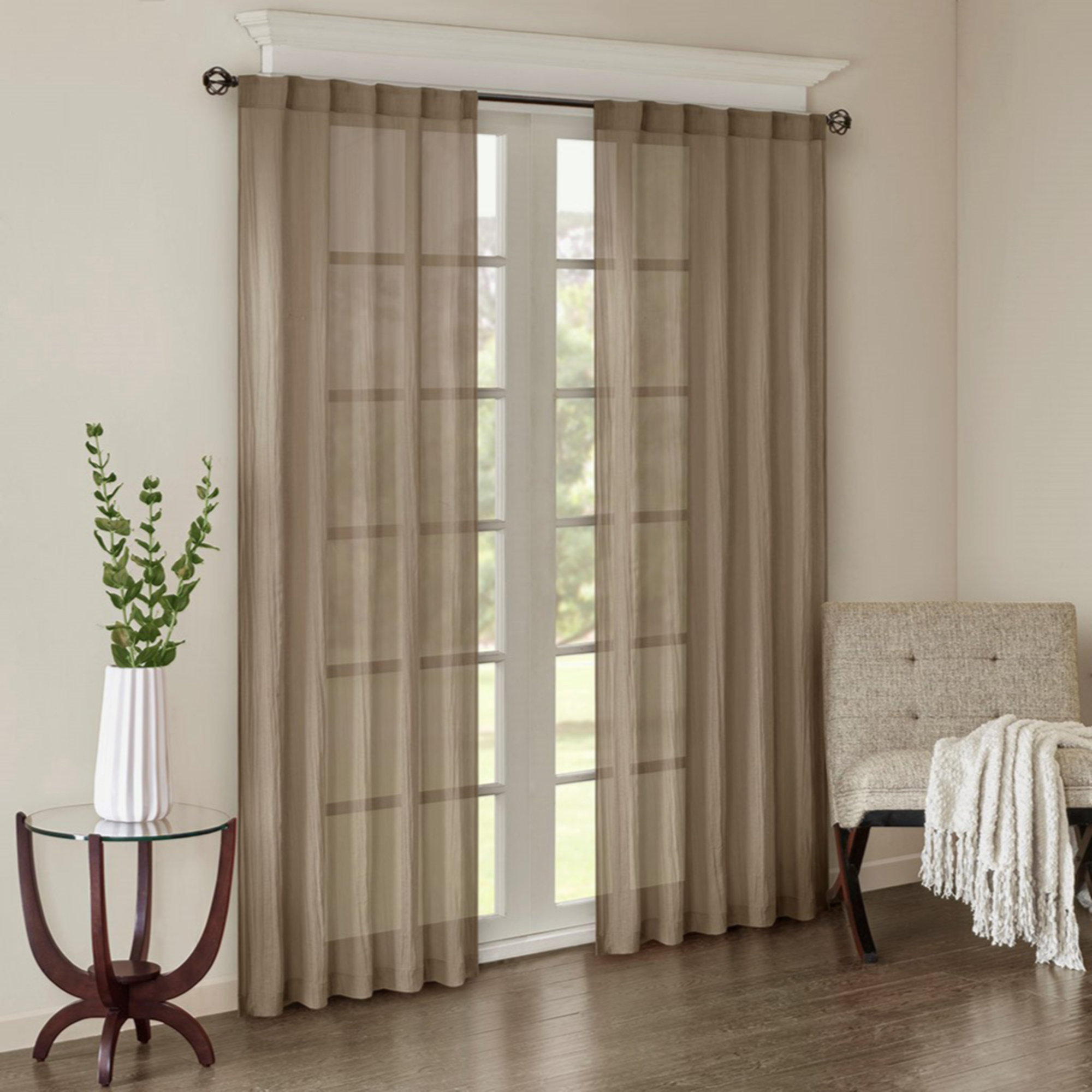 Latitude Run® Solid Crushed Curtain Panel Pair(2 Pcs Window Panels ...