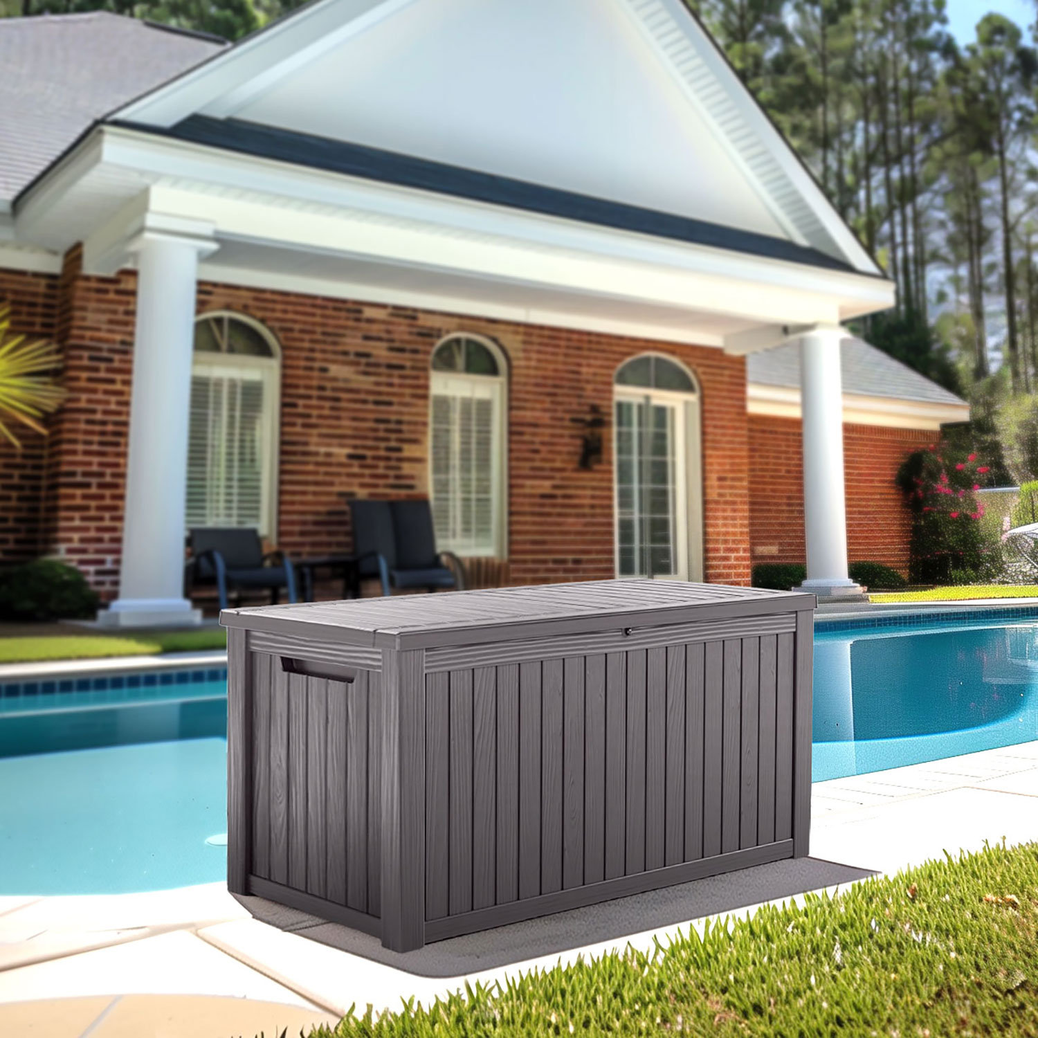 Vbal 180 Gallons Water Resistant Resin Lockable Deck Box & Reviews ...