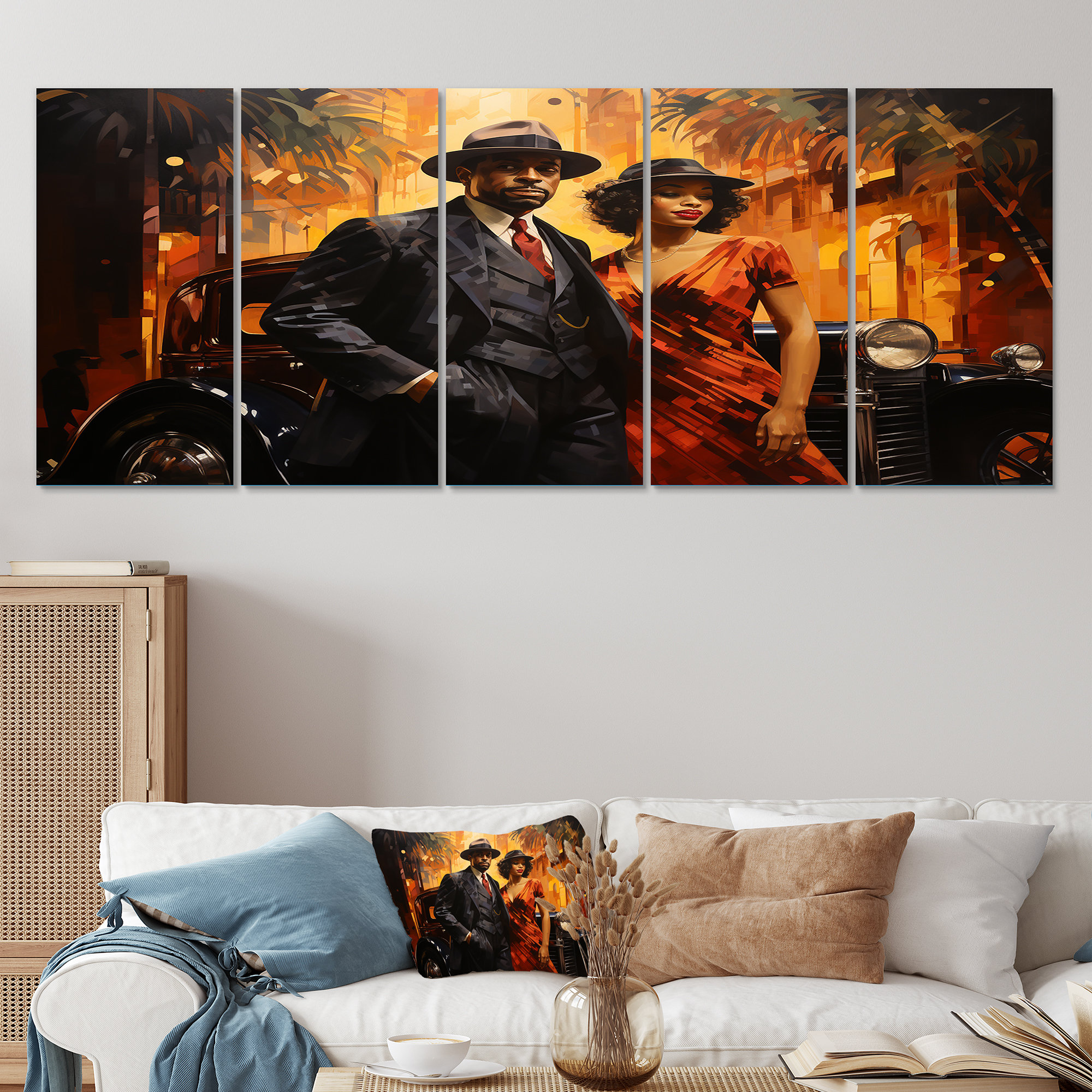 Red Barrel Studio® Black And Red Harlem Renaissance Jazz Couple II ...