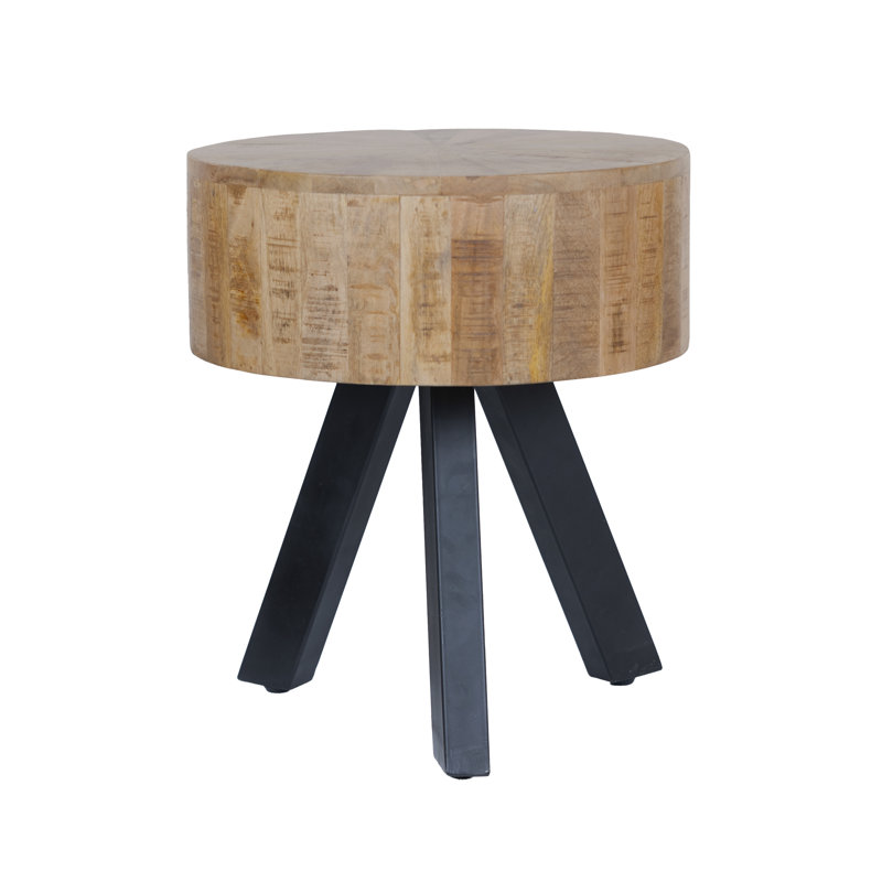 Millwood Pines Vintage-Inspired 18" Round Side Table - Handcrafted ...