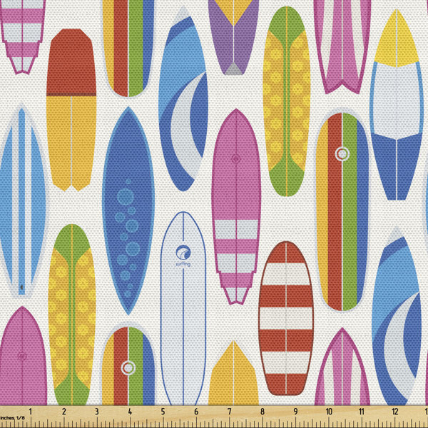 East Urban Home Chazre Summer Beach and Colorful Surfboards Multi ...