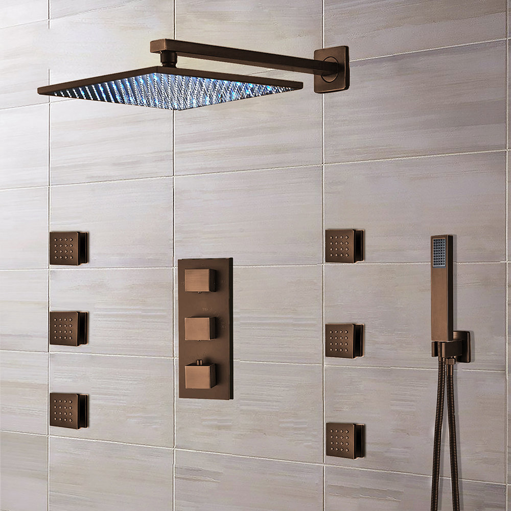 BathSelect Oil Rubbed Bronze Air Injection Water Saving Shower Head ...