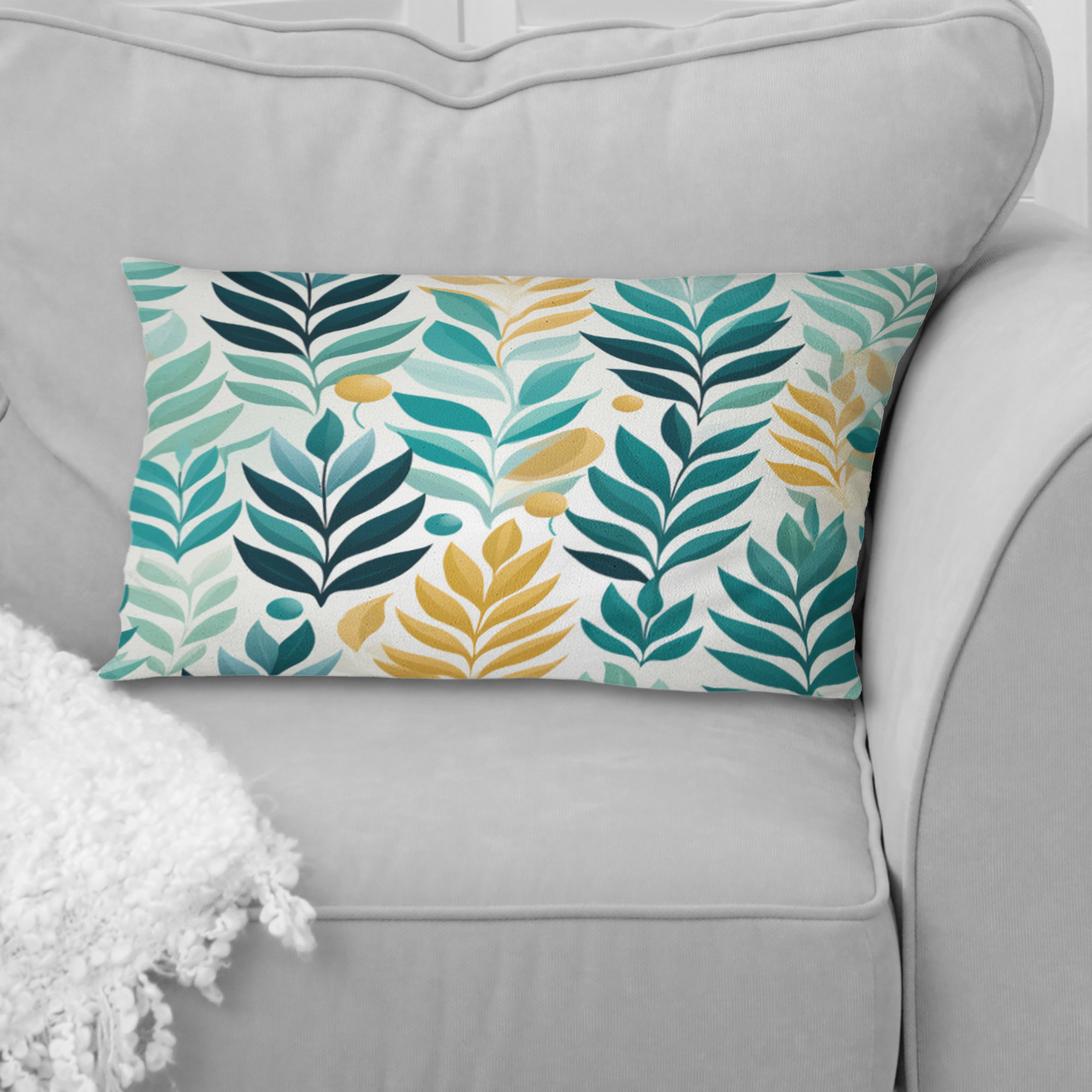Design Art Plants Bohemian Dream Green Pattern - Throw PillowAbstract ...