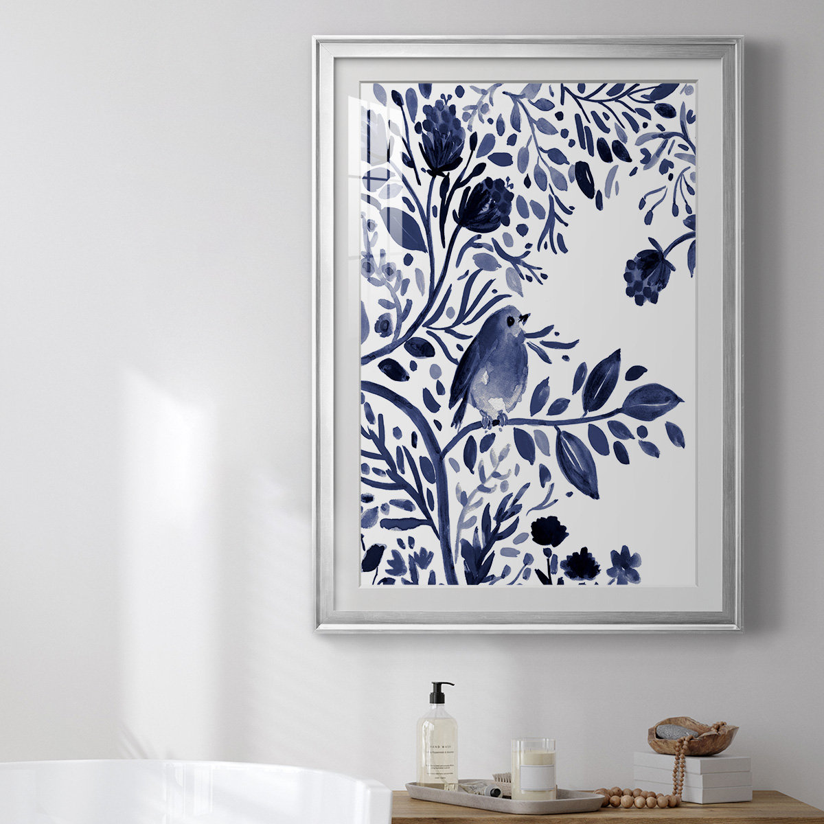 Red Barrel Studio® Indigo Song I Premium Framed Print - Ready To Hang ...